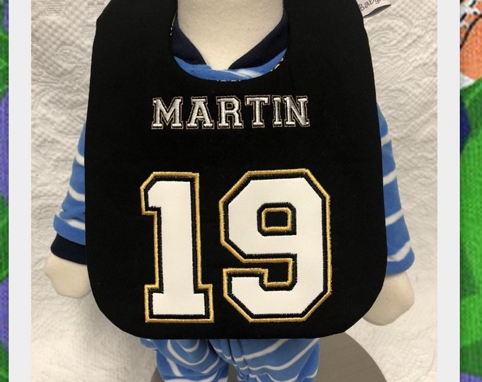 Numbers Sports Baby Bib - Etsy
