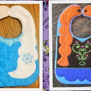 Frozen Elsa and Anna Character Bibs - Etsy