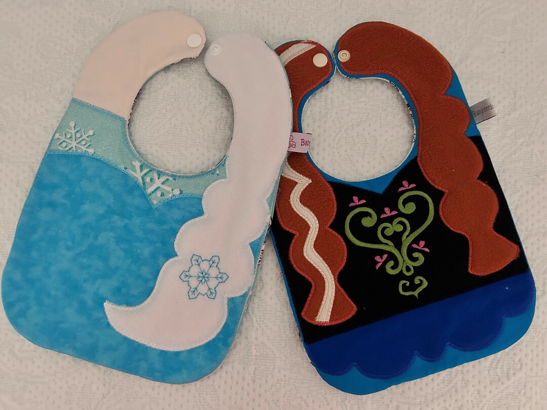 Frozen Elsa and Anna Character Bibs - Etsy
