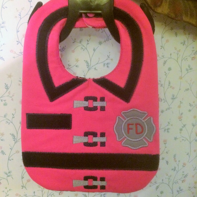 Firefighter Baby Bibs With Name Yellow, Red, Pink - Etsy