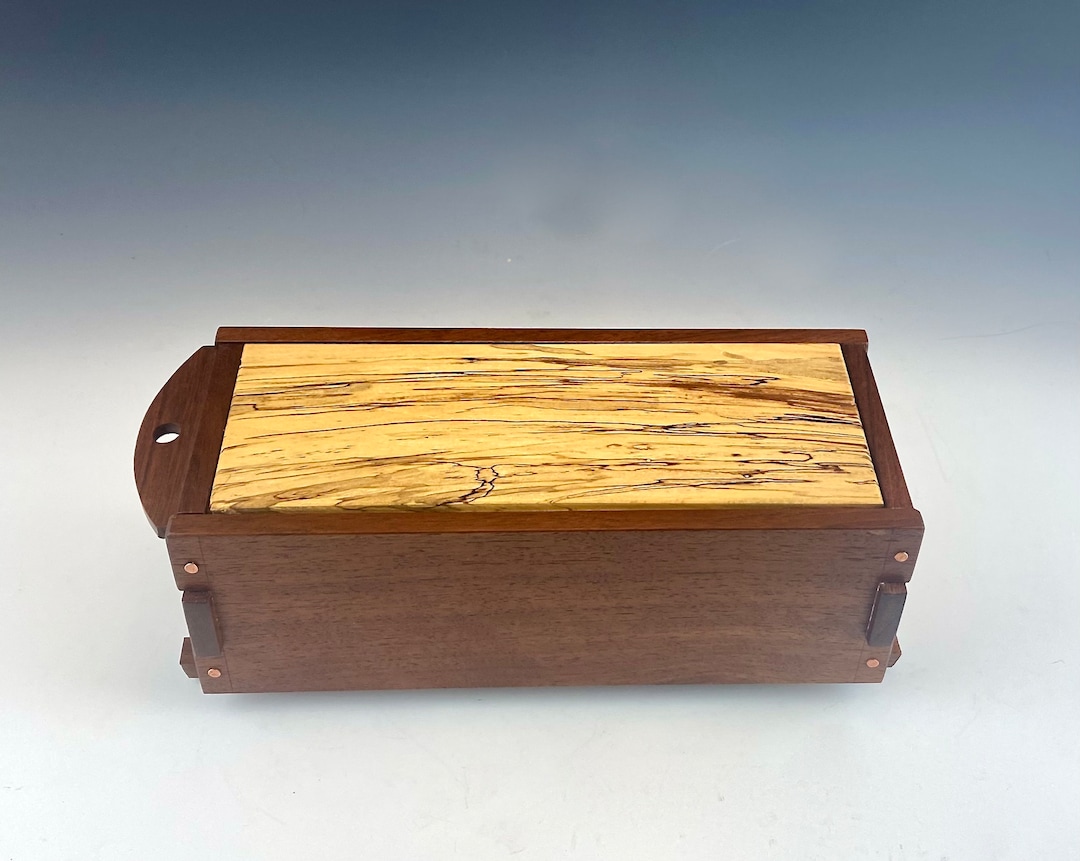 Cool Wooden Box With Sliding Lid - Etsy