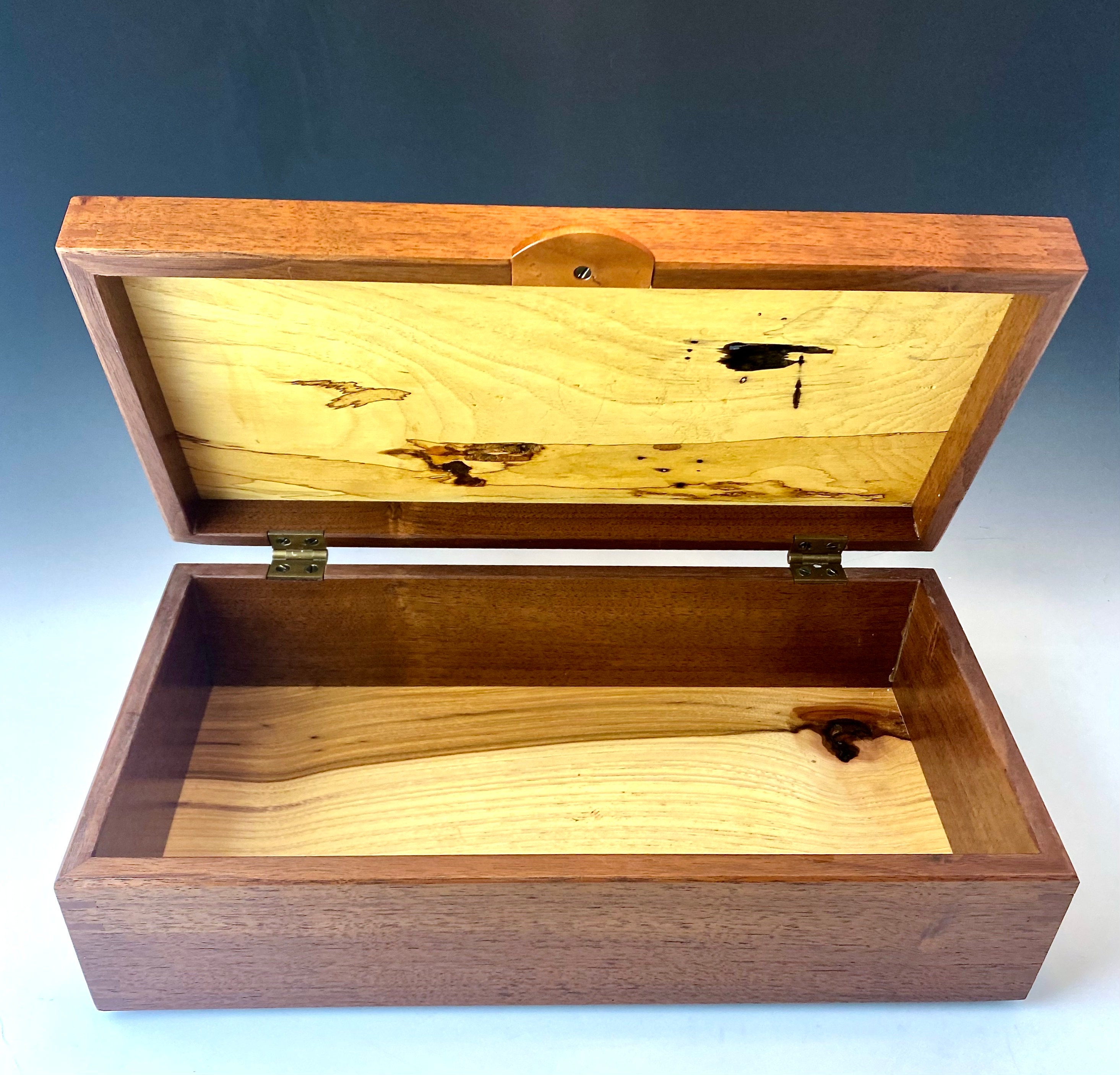 Artistic and Functional Solid Wood Box With Hinged Lid - Etsy