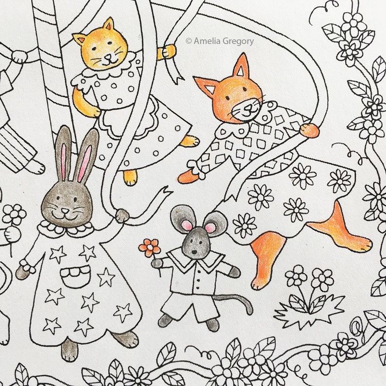 Coloring Pages for Adults, Adult Colouring Book, Maypole, Spring Gift ...