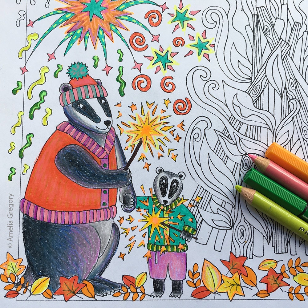 Bonfire Night, Guy Fawkes, Autumn, Fall, Fireworks, Sparklers, Badger ...