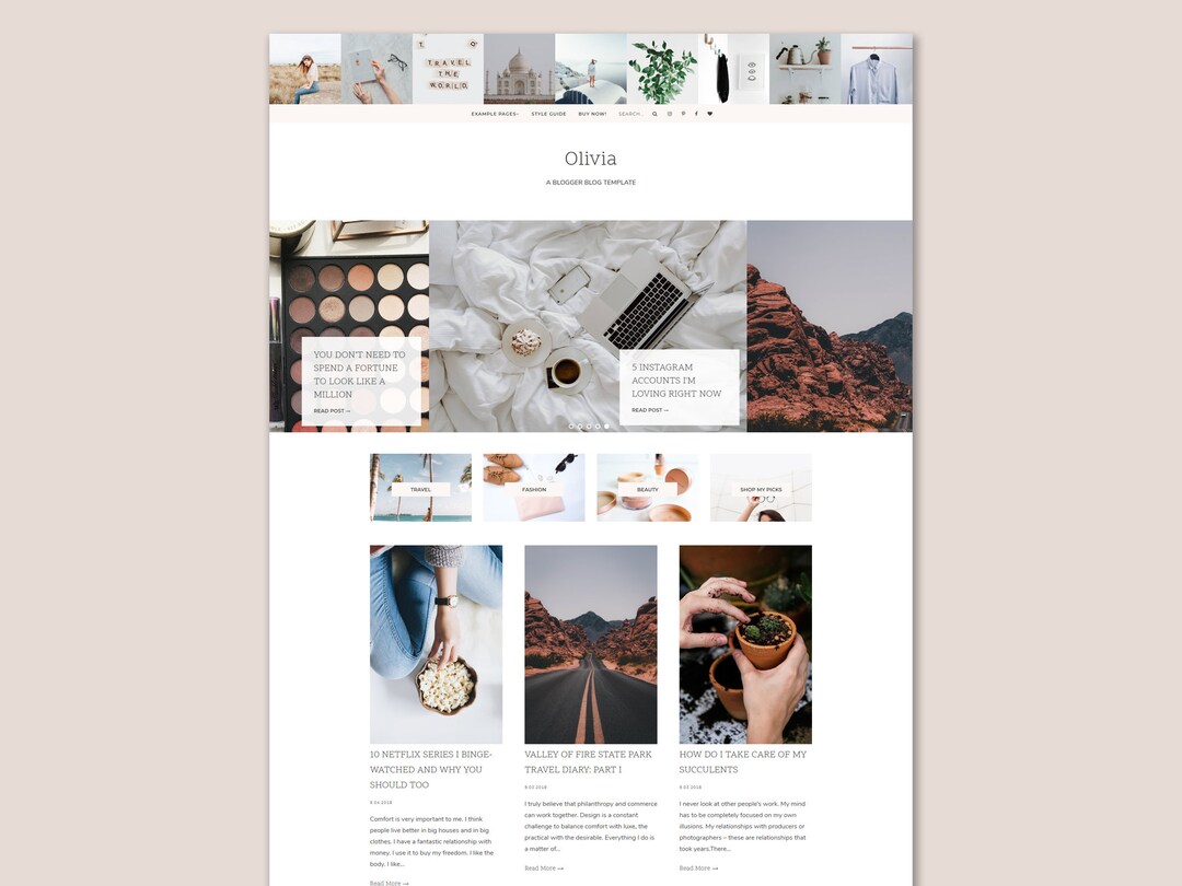 Olivia • Lifestyle Blogger Template • Fashion Blogger Template • Beauty ...