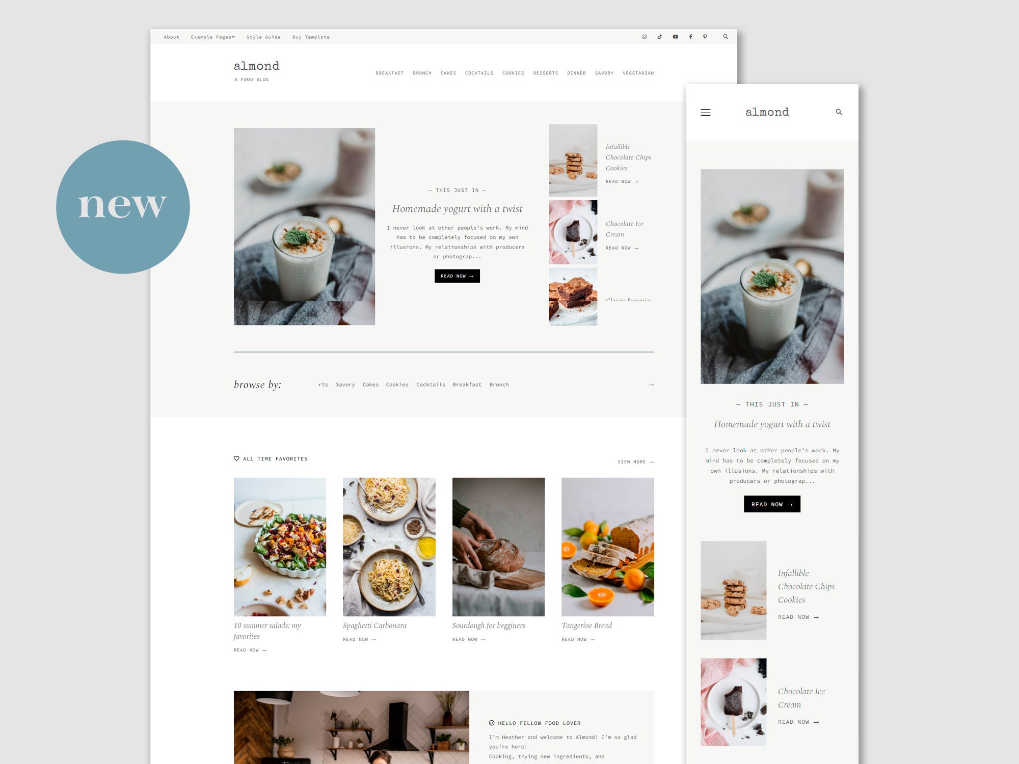 NEW! Almond • Food Blogger Template • Lifestyle Blogger Template ...