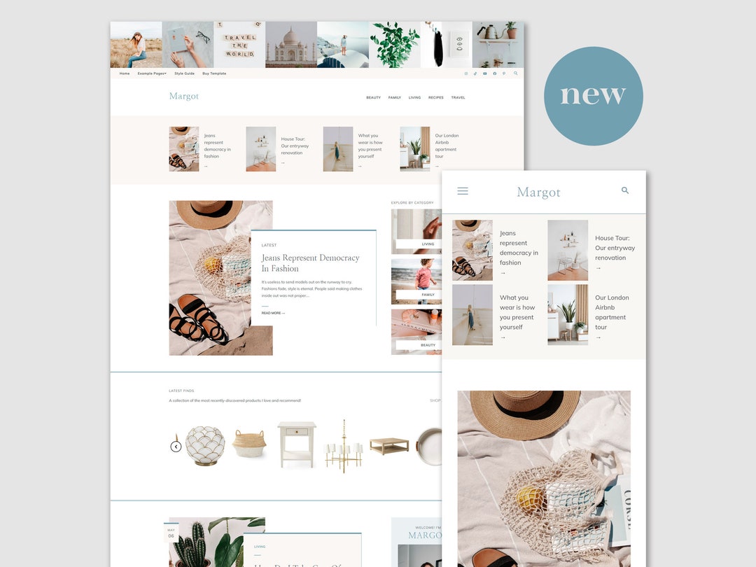 NEW! Margot • Lifestyle Blogger Template • Fashion Blogger Template ...
