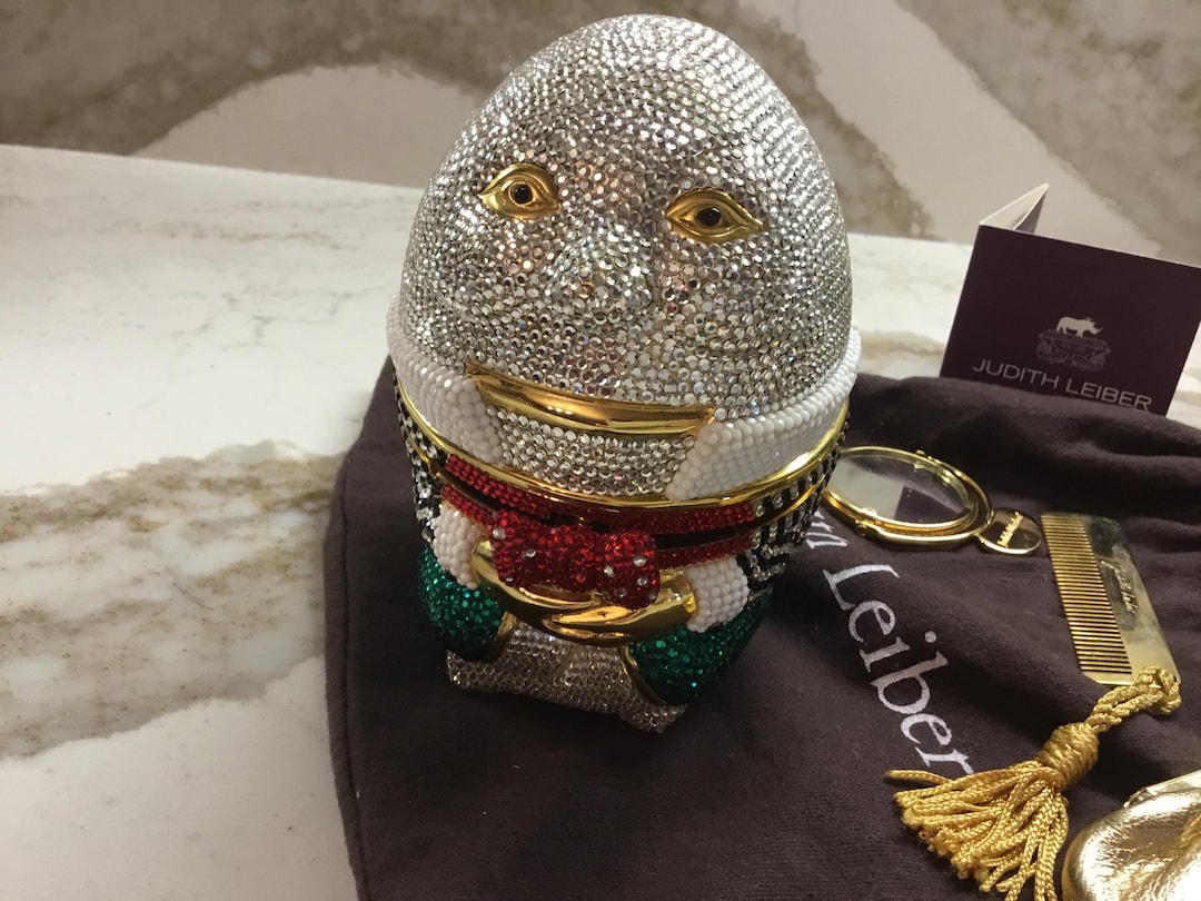 Judith Leiber Humpty Dumpty Minaudiere RARE! Inc 3 Pc Trio, Pouch, Comb ...