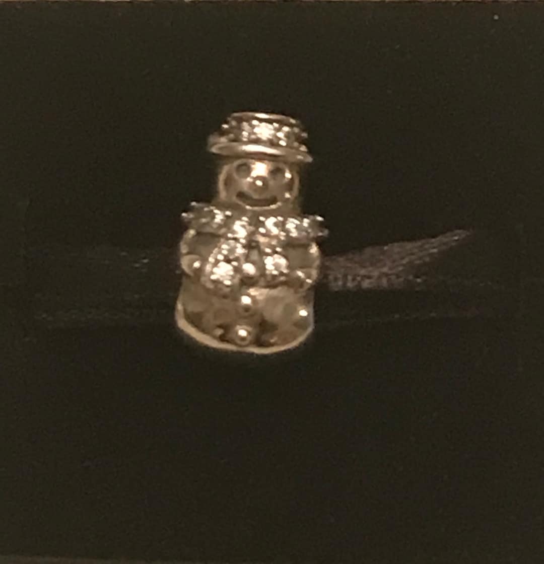 Authentic Pandora Snowman Charm With Clear CZ - Etsy
