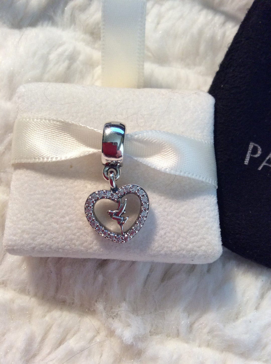 PANDORA Disney Love Tinkerbell Sterling Silver Dangle Charm W/free ...