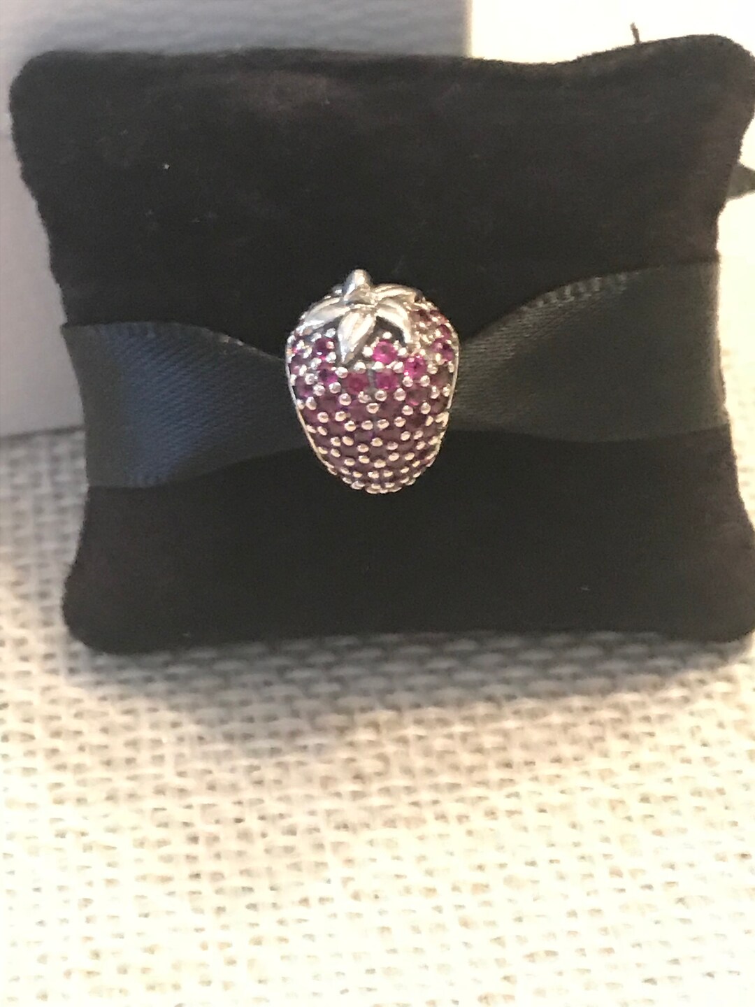 Authentic Pandora Pave Strawberry Charm With Pandora Official Gift ...