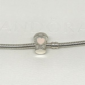 Authentic Pandora “drink to Go Pink Coffee Cup” Charm W/ FREE Pandora ...