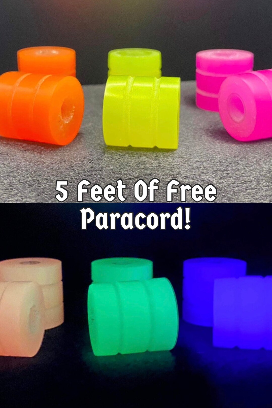 Glow in the Dark Resin EDC Beads Glow Beads Lanyard Knife Bead Zipper ...