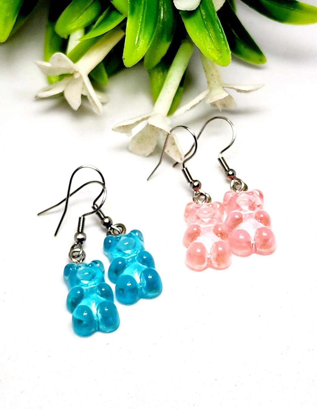 Gummy Bear Earrings, Pink Gummy Bear, Blue Gummy Bear, Fun Earrings, Funky Earrings - Etsy
