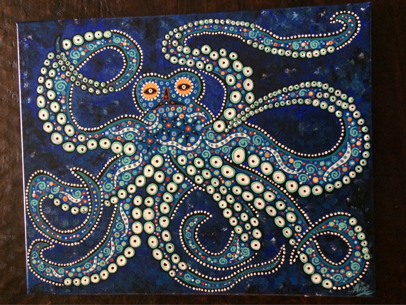 Octopus art original octopus painting surreal art beach | Etsy