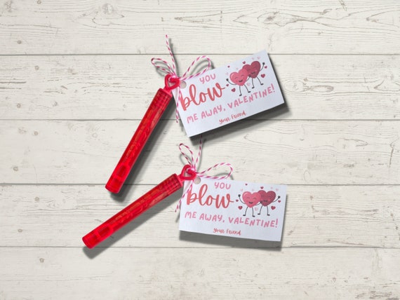 You Blow Me Away Printable Valentine Classroom Valentines | Etsy