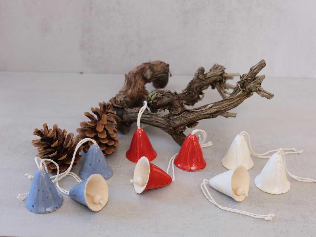 Ceramic Bells, 3 Pieces, Different Colors, Christmas Bells, Gift Tags ...