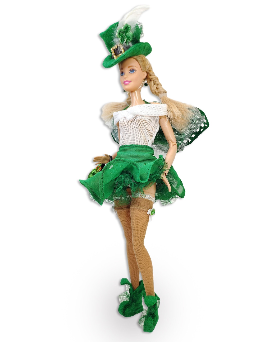 St. Patricks Day Barbie Doll OOAK Bjd Outfit 12 BJD Leprechaun Hat ...