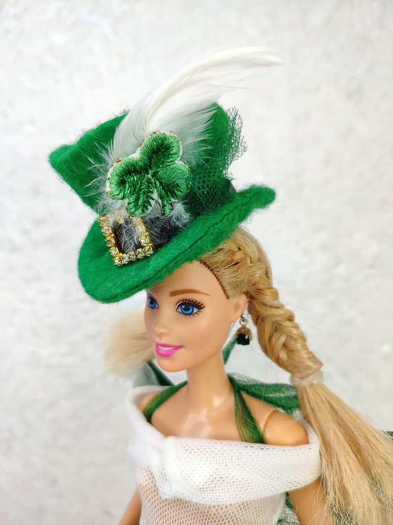 St. Patricks Day Barbie Doll OOAK Bjd Outfit 12 BJD Leprechaun Hat ...