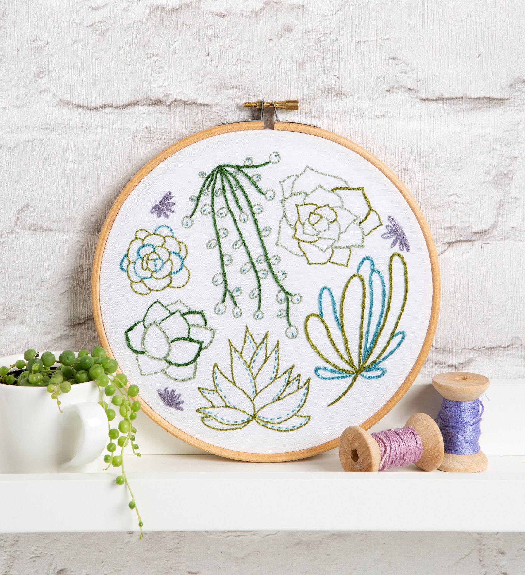 Succulents PDF Embroidery Pattern - Instant Digital Download - Etsy