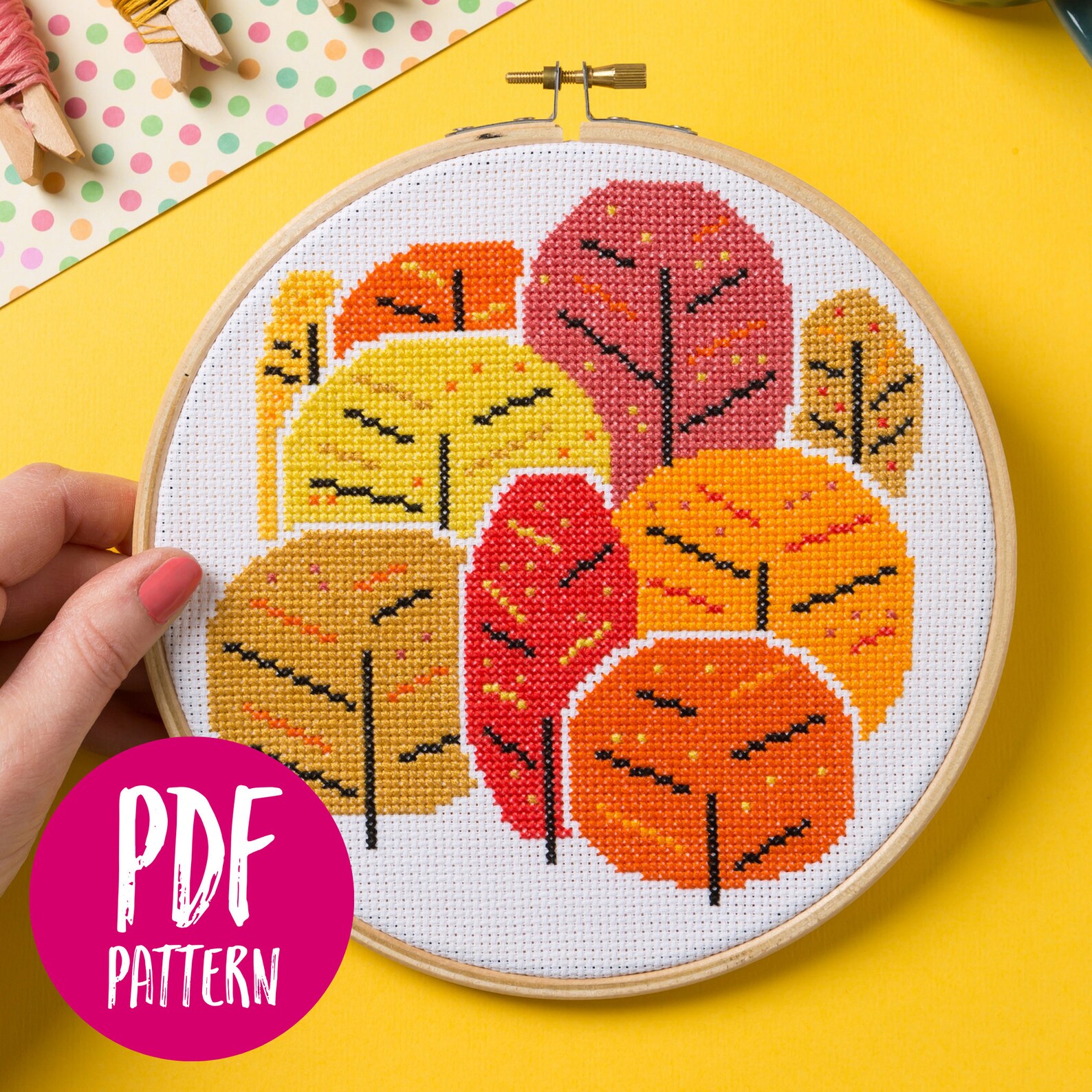 Autumn Trees Cross Stitch PDF Pattern - Instant Digital Download - Etsy