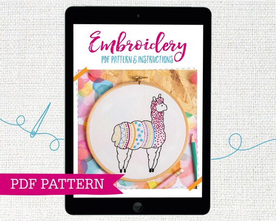 Alpaca PDF Embroidery Pattern Instant Download | Etsy