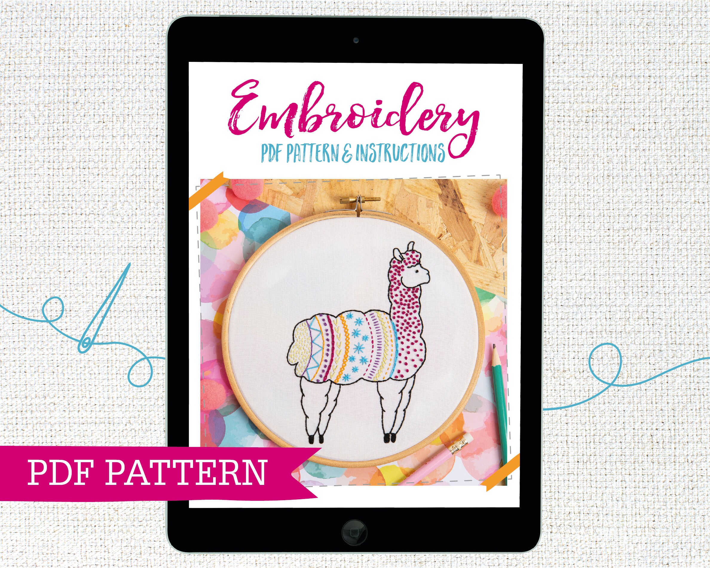 Alpaca PDF Embroidery Pattern Instant Download | Etsy