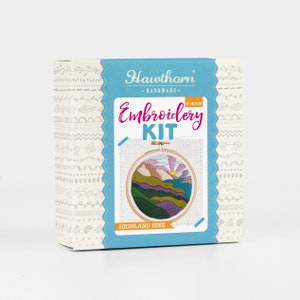 Highland Hike Mini Embroidery Kit - Satin Stitch - Scotland Craft Kit ...