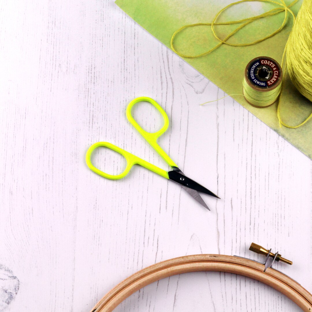 Neon Yellow Embroidery Scissors - Gift for Crafter - Sewing Tool ...