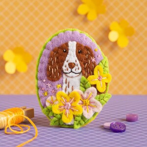 Springer Spaniel Brooch Felt Craft Embroidery Kit - Beginner Applique ...