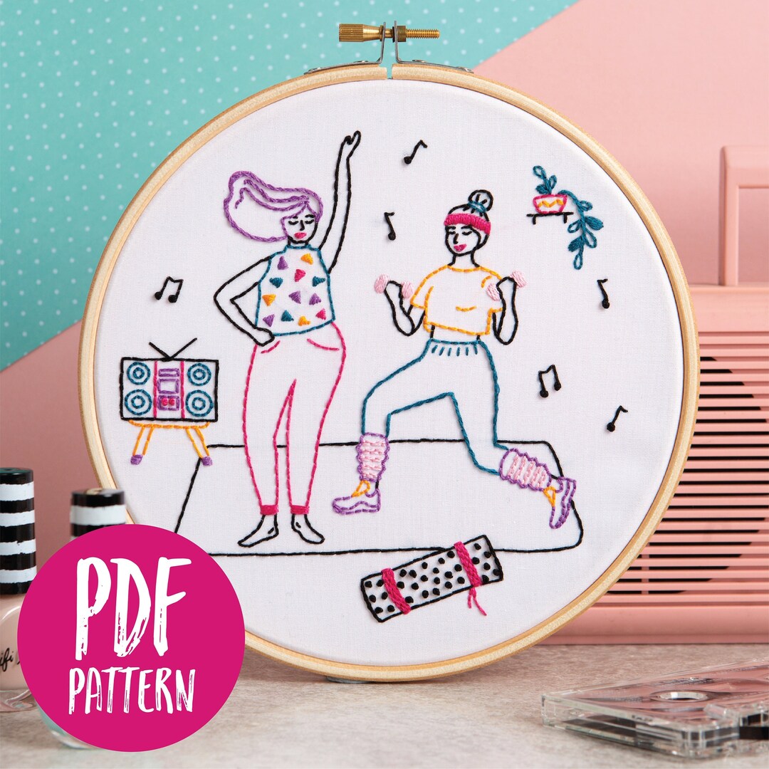 Dancing PDF Embroidery Pattern Move Wonderful Women Embroidery Design ...