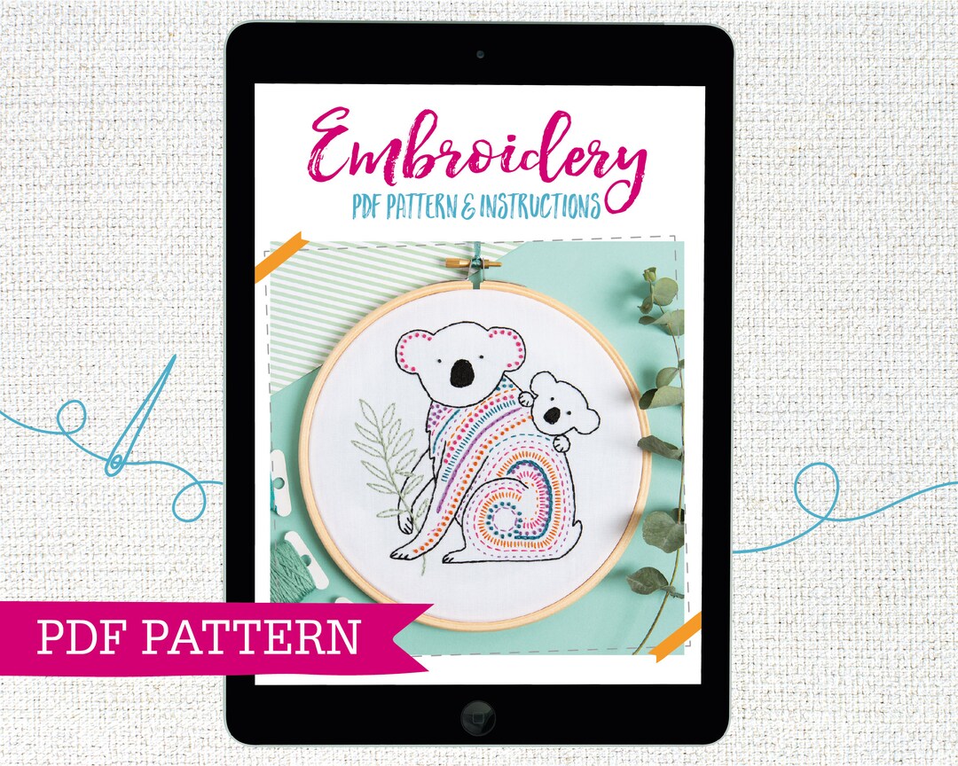 Koala PDF Embroidery Pattern Instant Download - Etsy