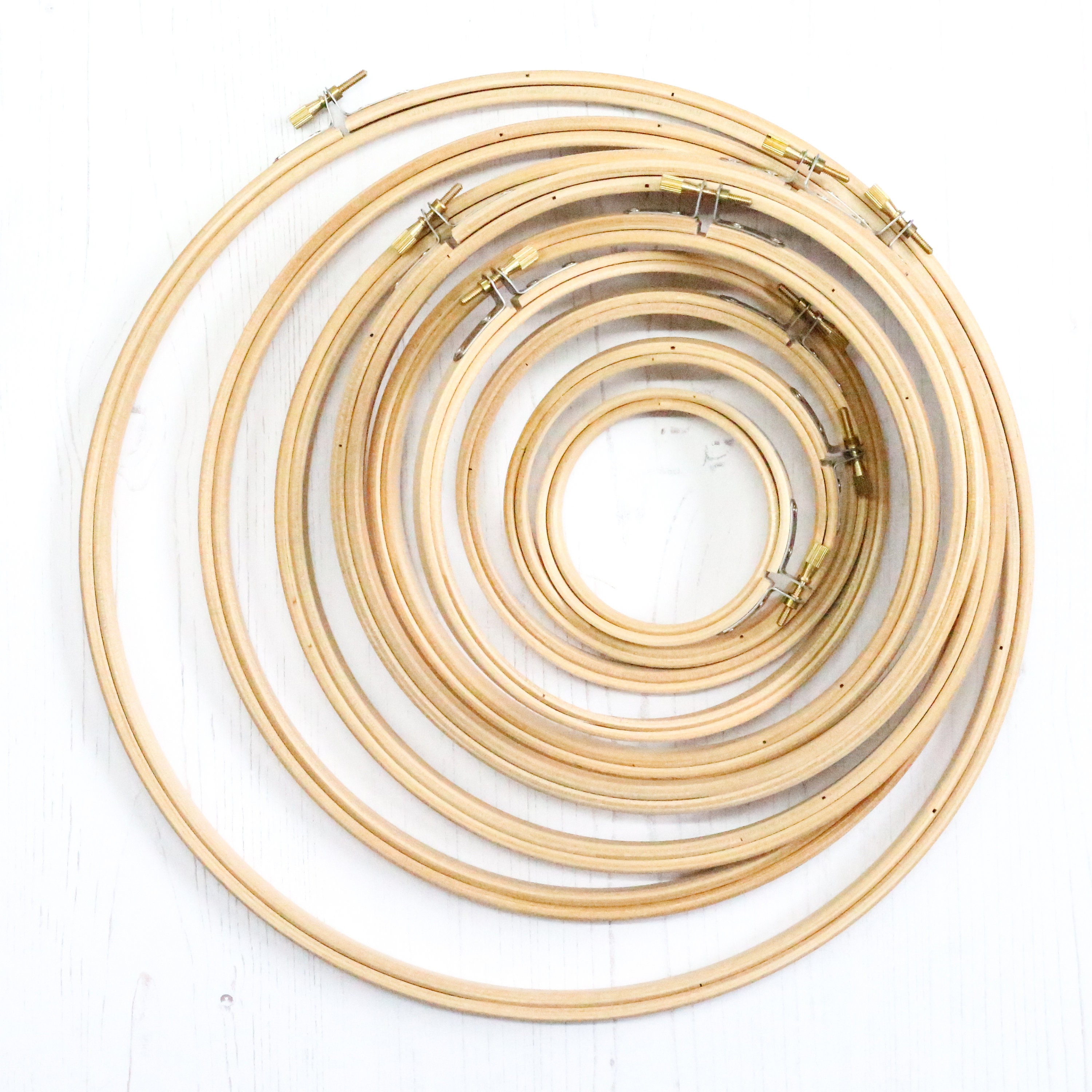Wooden Embroidery Hoop 10" / 25cm Large Embroidery Ring With Brass ...