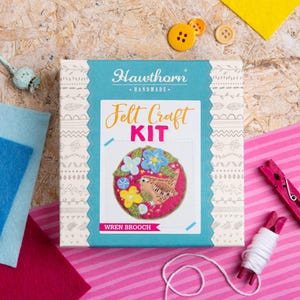 Wren Brooch Felt Craft Kit - Beginner DIY Craft Set - Gift for Bird ...