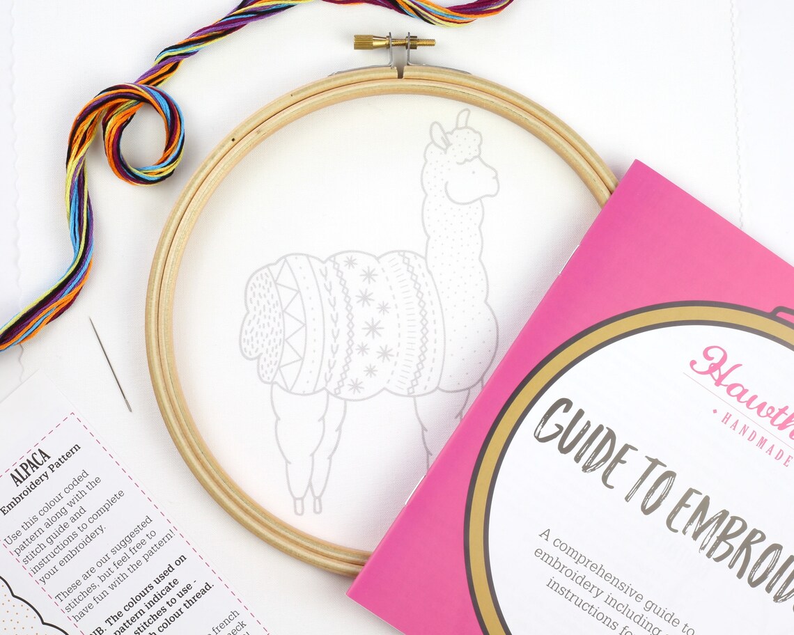Alpaca Embroidery Kit DIY Embroidery Kit for Beginners | Etsy