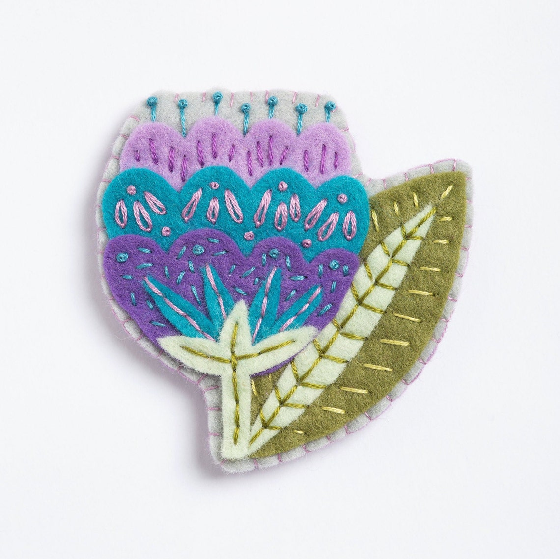 Vita Flower Felt Craft Kit Brooch Craft Kit Craft Kit for | Etsy