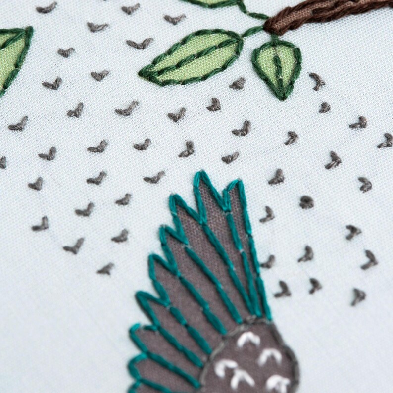 Starling Song Embroidery Kit : Beginner 7" / 18cm DIY Stitching Craft ...