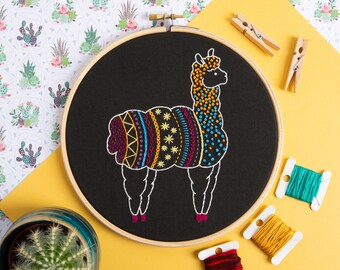 Alpaca Embroidery Kit DIY Embroidery Kit for Beginners | Etsy