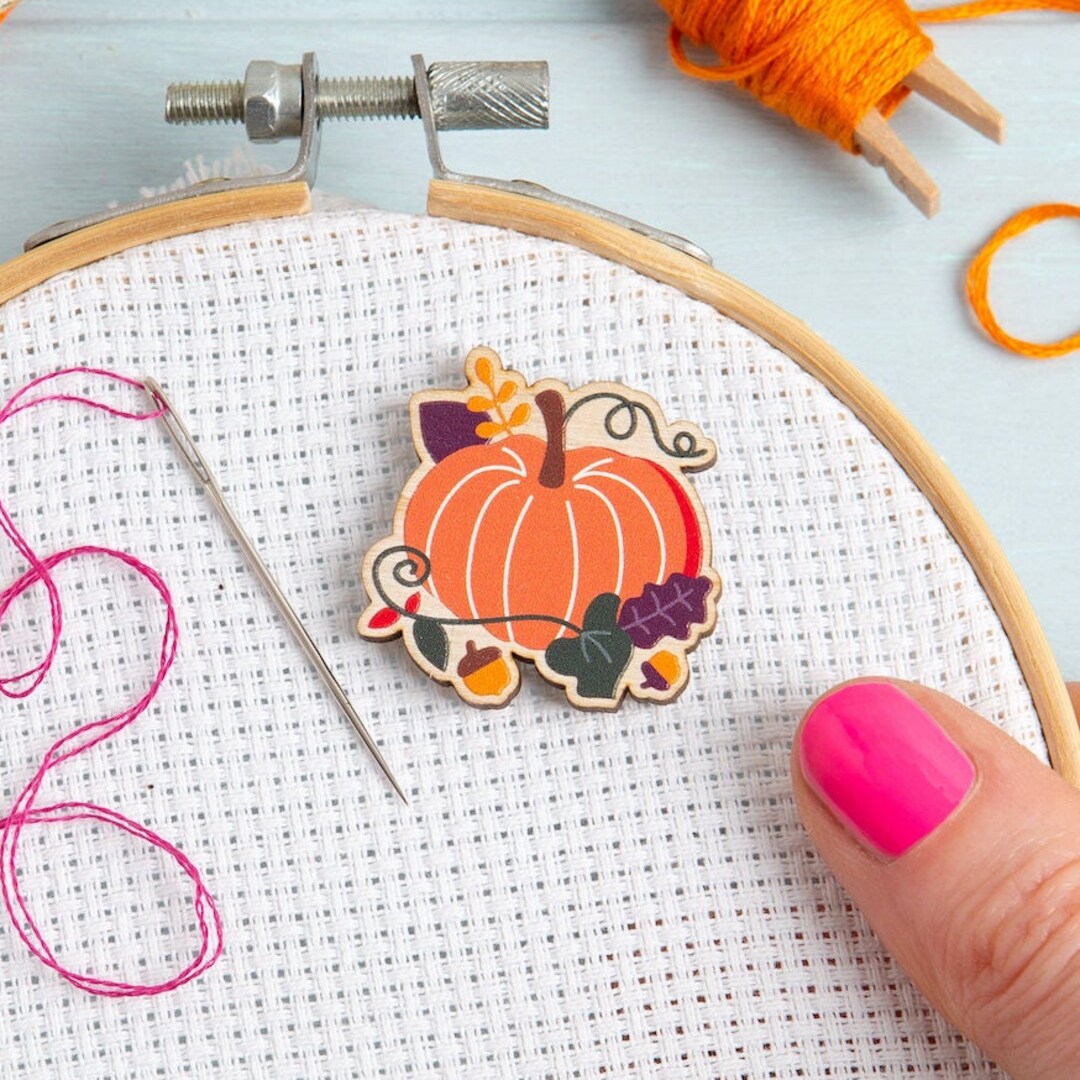 Pumpkin Magnetic Needle Minder Halloween Needle Minder Pumpkin Needle Minder Embroidery Gift ...