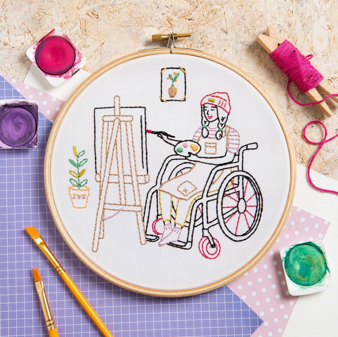Painting Embroidery Kit - DIY Beginner Craft Set - Disability ...