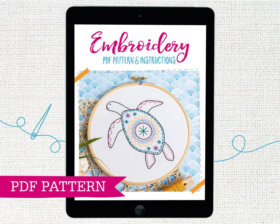 Turtle PDF Embroidery Pattern Instant Download - Etsy