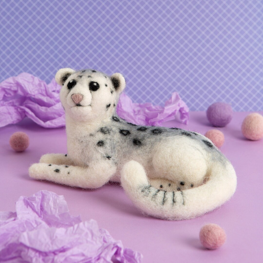 Snow Leopard Needle Felting Kit : Beginners DIY Craft Set With British ...