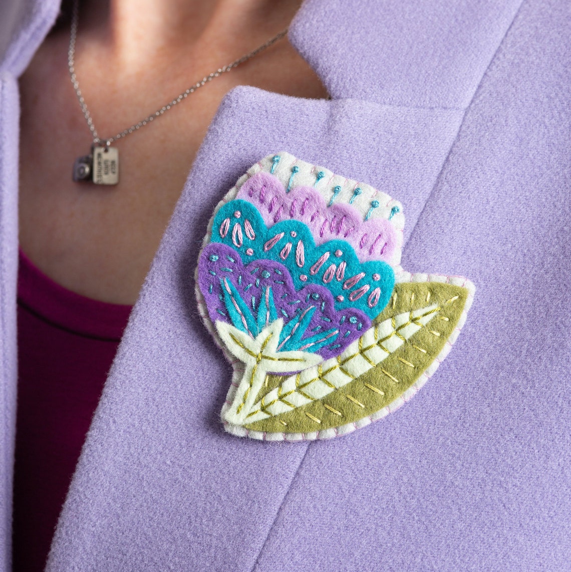 Vita Flower Felt Craft Kit Brooch Craft Kit Craft Kit for | Etsy