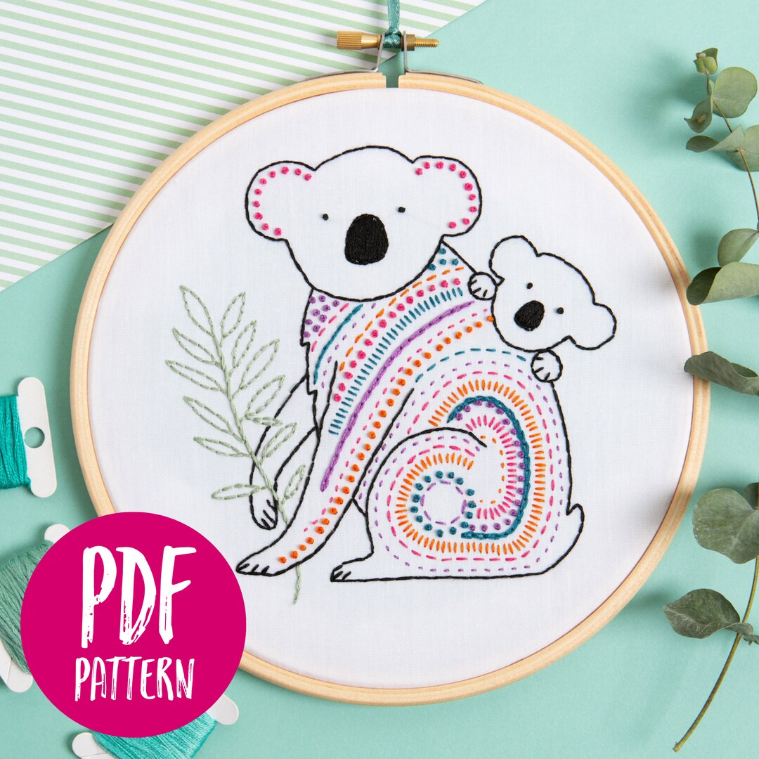 Koala PDF Embroidery Pattern - Instant Digital Download - Etsy