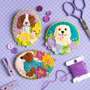 Springer Spaniel Brooch Felt Craft Embroidery Kit - Beginner Applique ...
