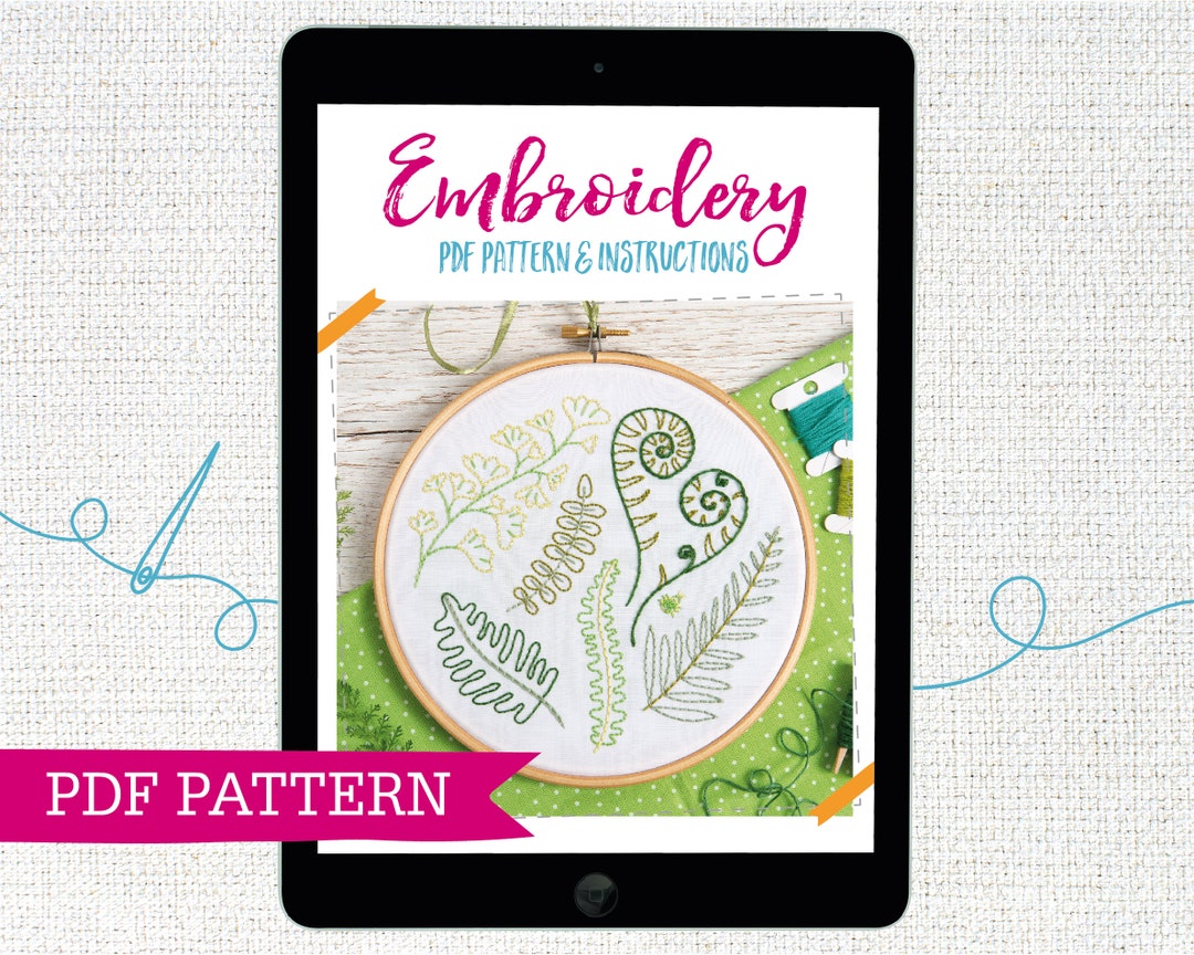 Forest Ferns PDF Embroidery Pattern Instant Download - Etsy