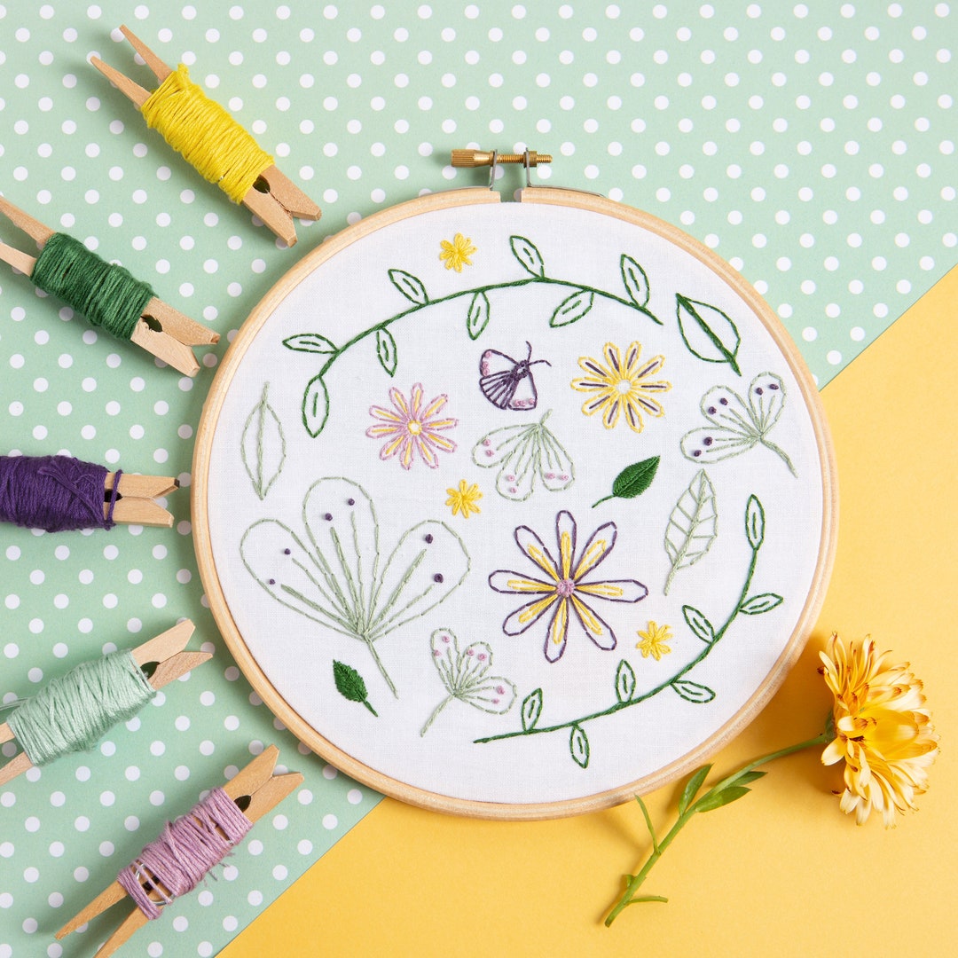 Wildflower Meadow Embroidery Kit - Embroidery Kit for Beginners ...