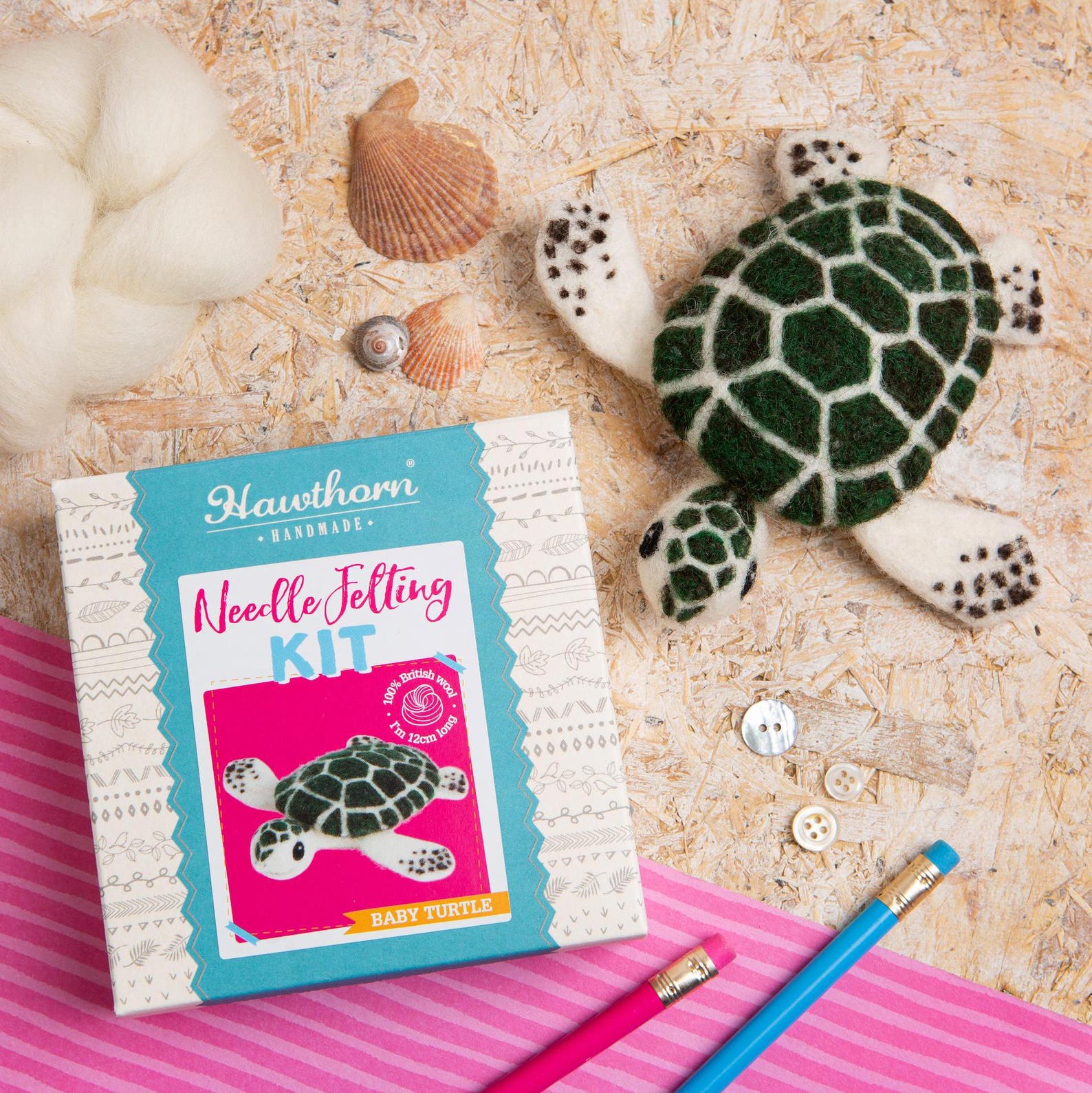 Baby Sea Turtle Needle Felting Kit : Beginners DIY Craft Set With ...