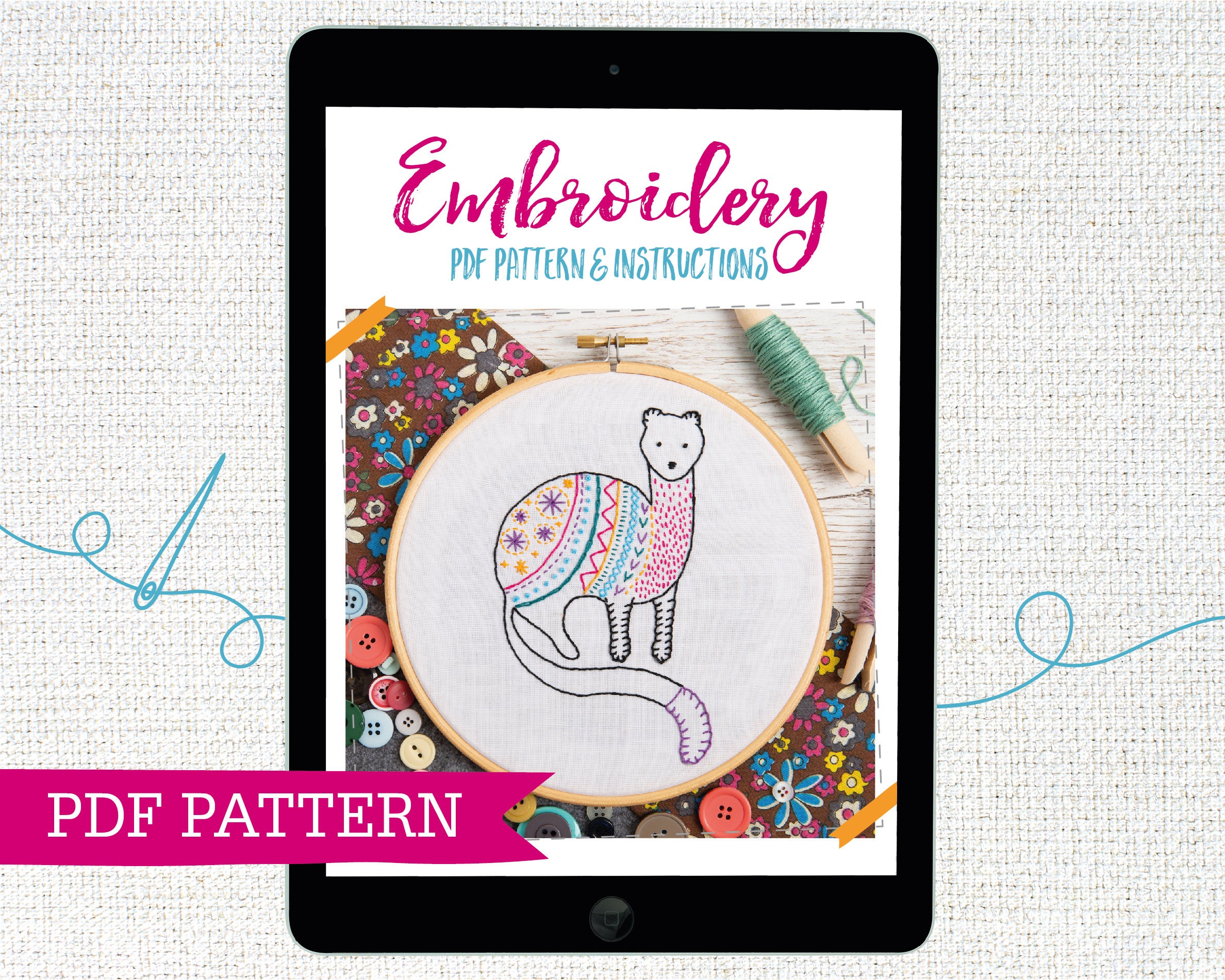 Stoat PDF Embroidery Pattern - Instant Digital Download - Etsy