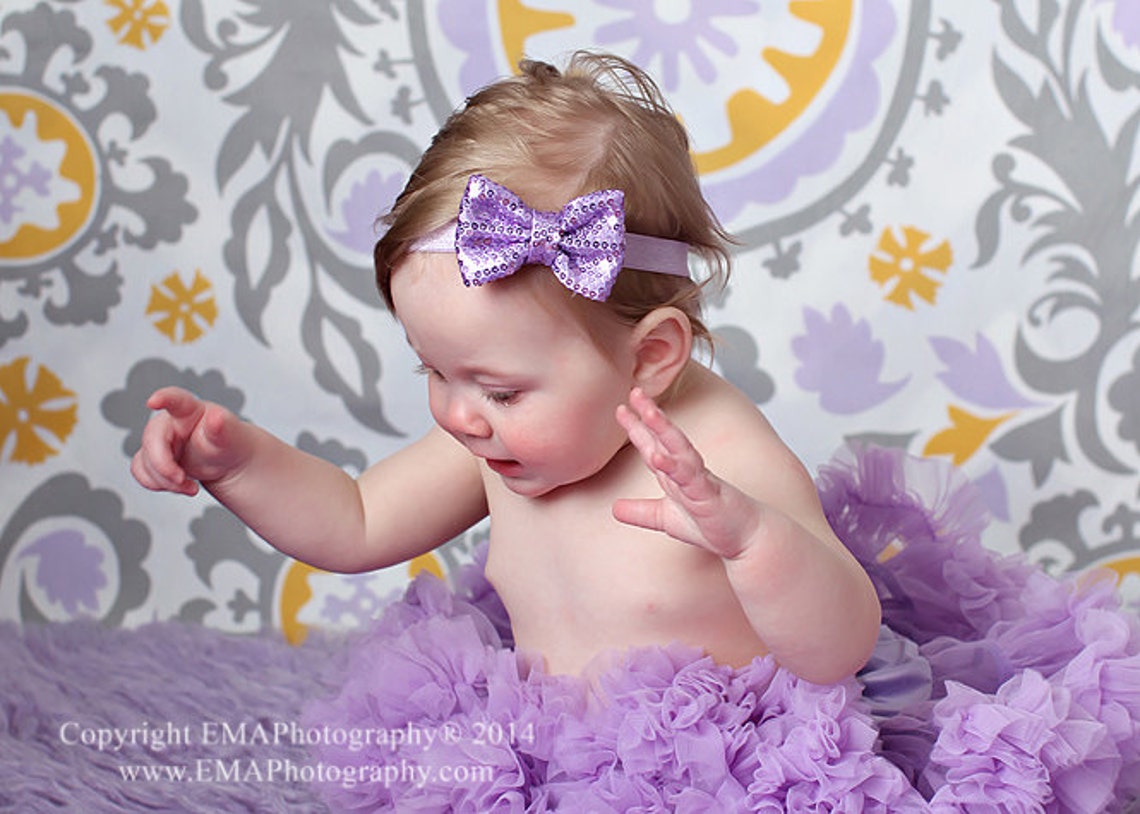 Purple Bow Headband Sequin Bow Headband Baby Headband - Etsy